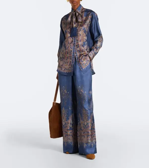 Zimmermann Valiant Paisley Silk Satin Blouse