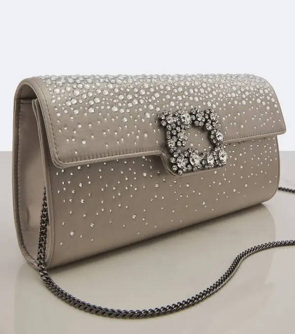 ROGER VIVIER Efflorescence Embellished Satin Clutch