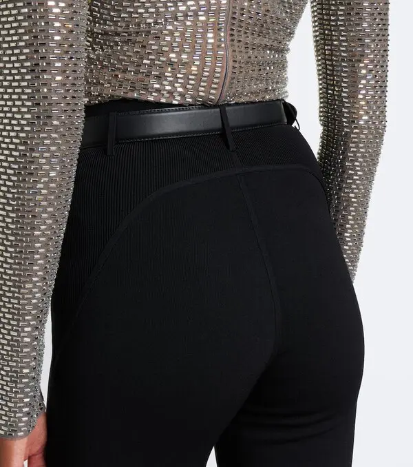 SELF-PORTRAIT Belted Knitted Capri Pants
