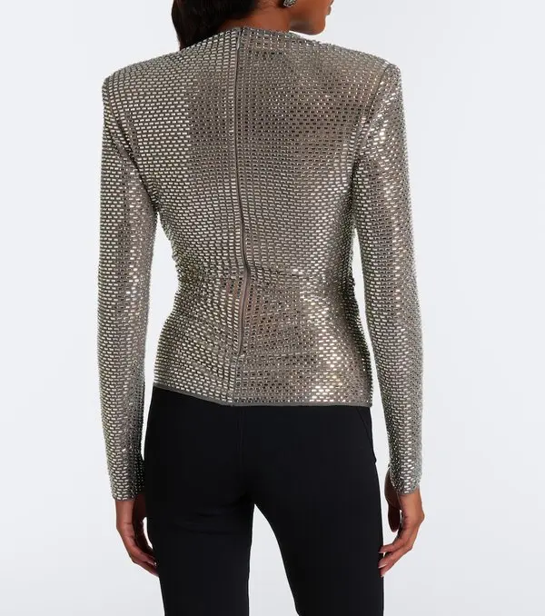 SELF-PORTRAIT Rhinestone-embellished Top