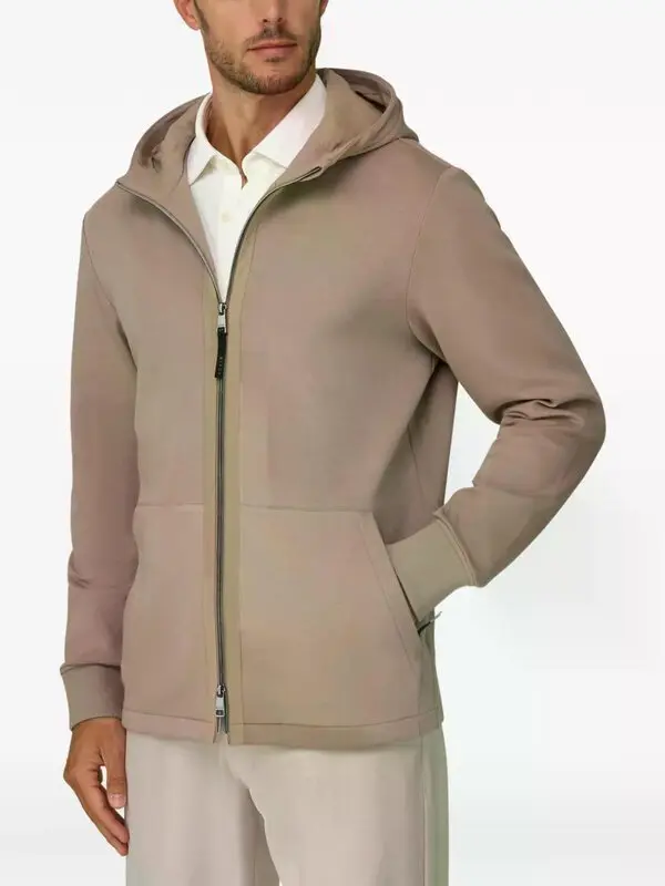 Boggi Milano Full-zip Hoodie In Cotton-blend Scuba B Tech