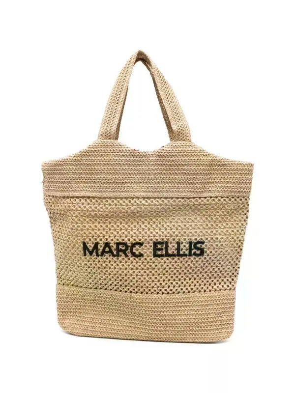 MARC ELLIS Logo-embroidered Woven Shoulder Bag