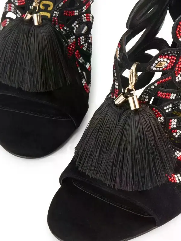 KAT MACONIE Aya Saba Snake-embellished Tassel Sandals - Black