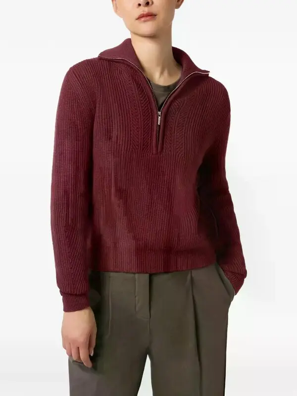 Paul & Shark Ribbed-knit Half-zip Sweater