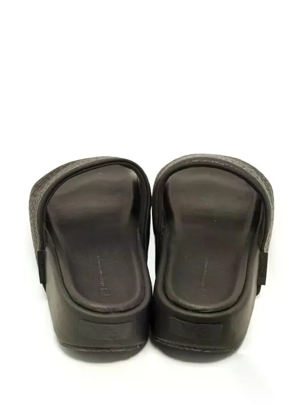 Y3 Tumbled Leather Slide Sandals