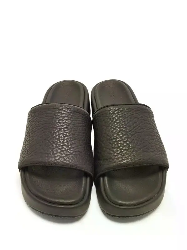 Y3 Tumbled Leather Slide Sandals