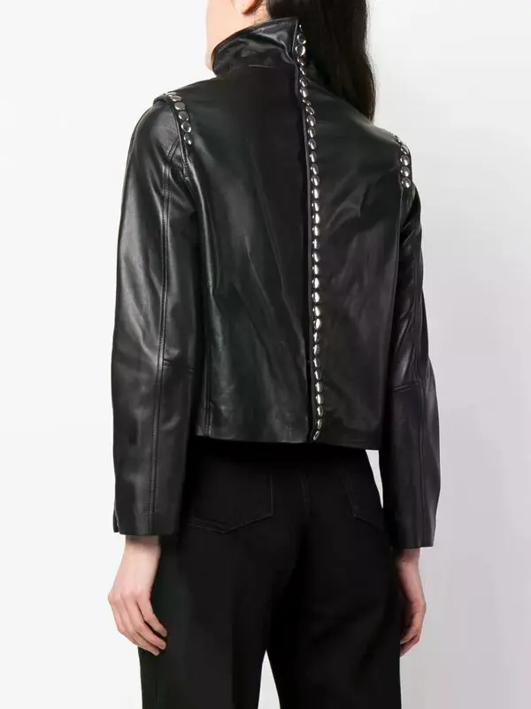 DANCASSAB Elvis Stud-detailing Leather Jacket