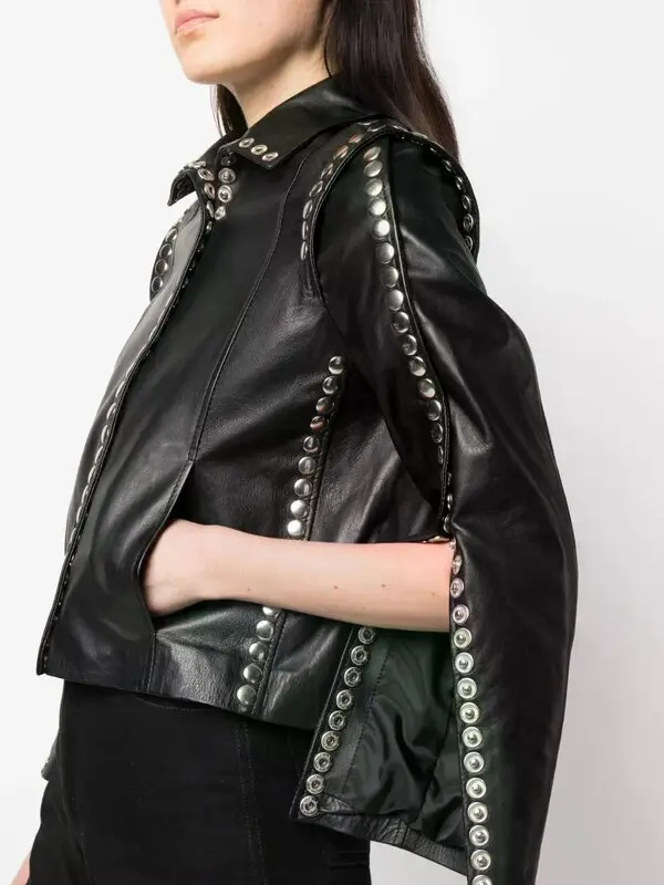 DANCASSAB Elvis Stud-detailing Leather Jacket