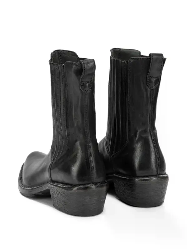 Moma Leather Pull-on Ankle Boots - Black