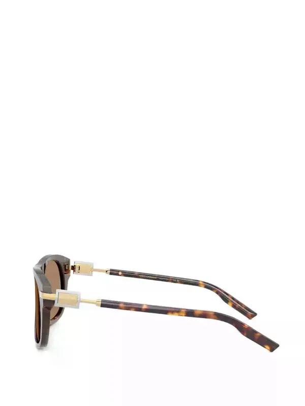 Dolce & Gabbana Tortoiseshell-effect Rectangle-frame Sunglasses