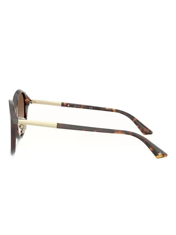 JIMMY CHOO Tortoiseshell Oval-frame Sunglasses