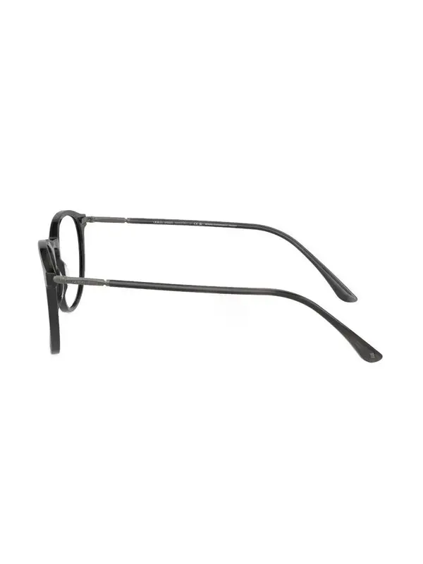 Giorgio Armani Striped Round-frame Glasses - Grey