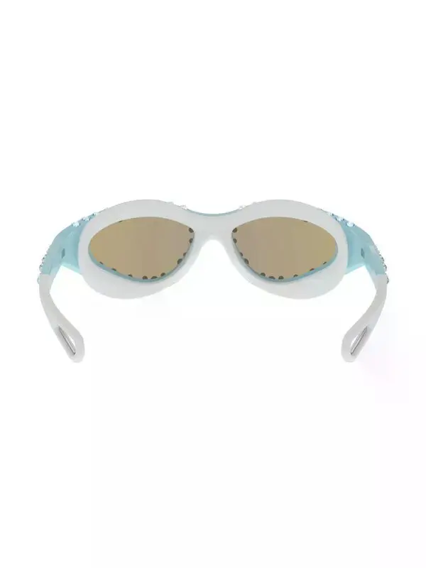 SWAROVSKI Crystal-embellished Goggle-frame Sunglasses - Blue