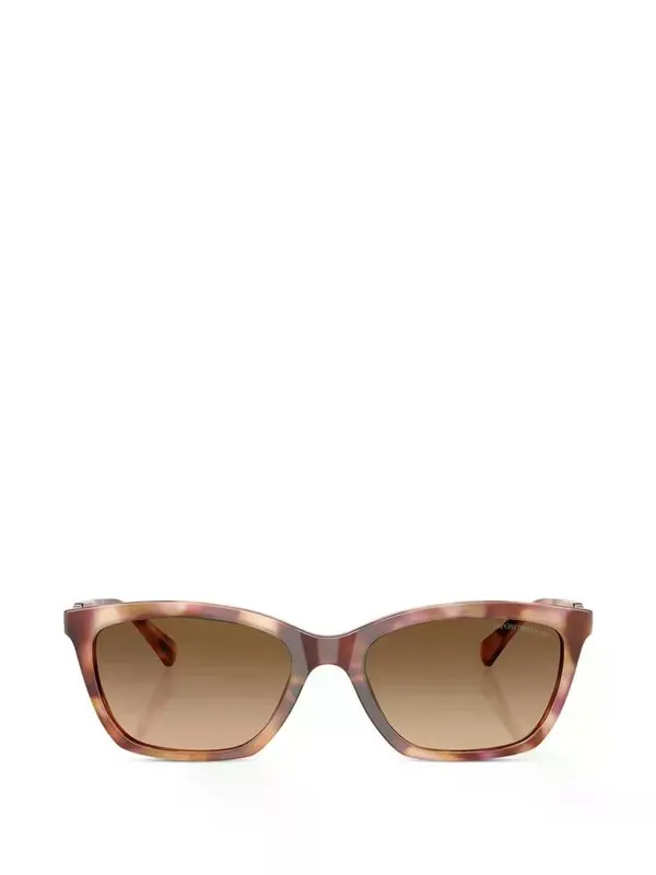Emporio Armani Tortoiseshell-effect Rectangle-frame Sunglasses
