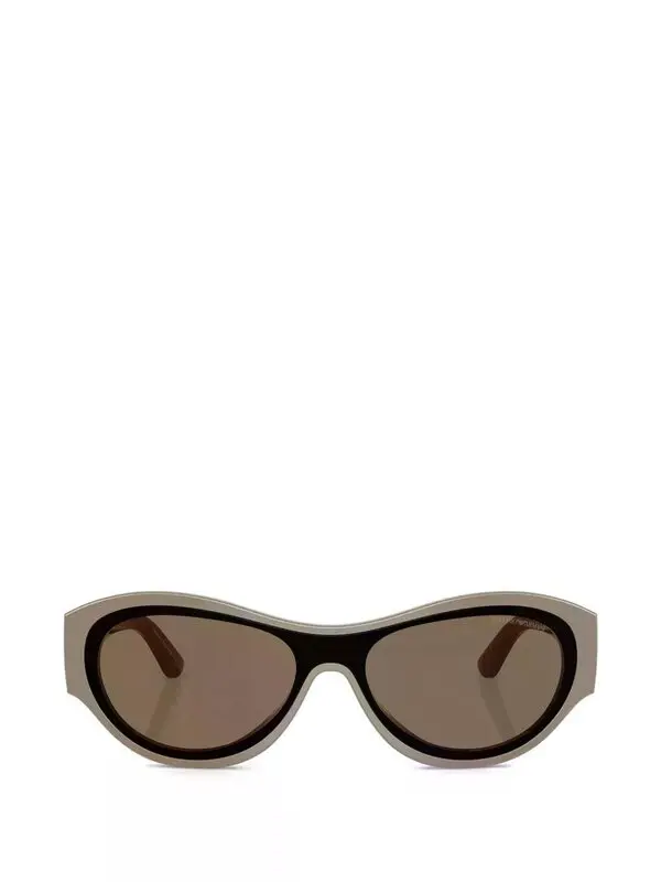 Emporio Armani Crystal Embellishment Geometric Sunglasses - Neutrals