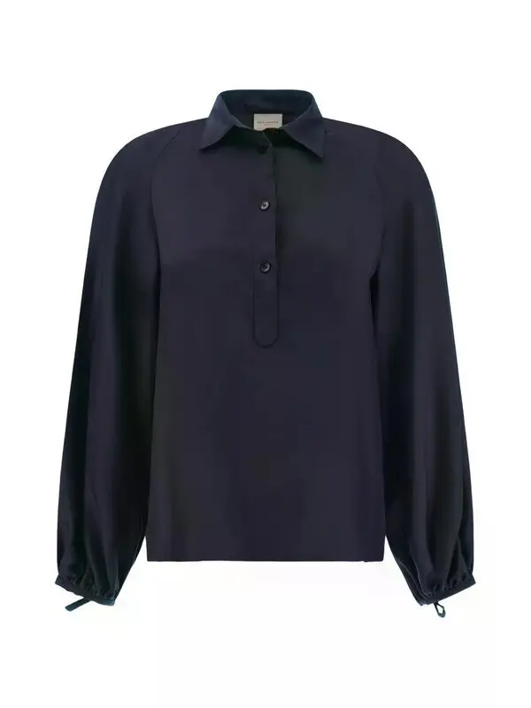 Paul & Shark Silk Balloon-sleeve Blouse - Blue