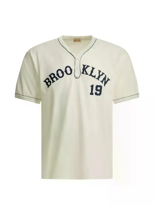Whitesville Brooklyn 19' Baseball Graphic-print Cotton T-shirt - Neutrals