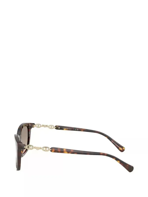 Emporio Armani Tortoiseshell-effect Rectangle-frame Sunglasses