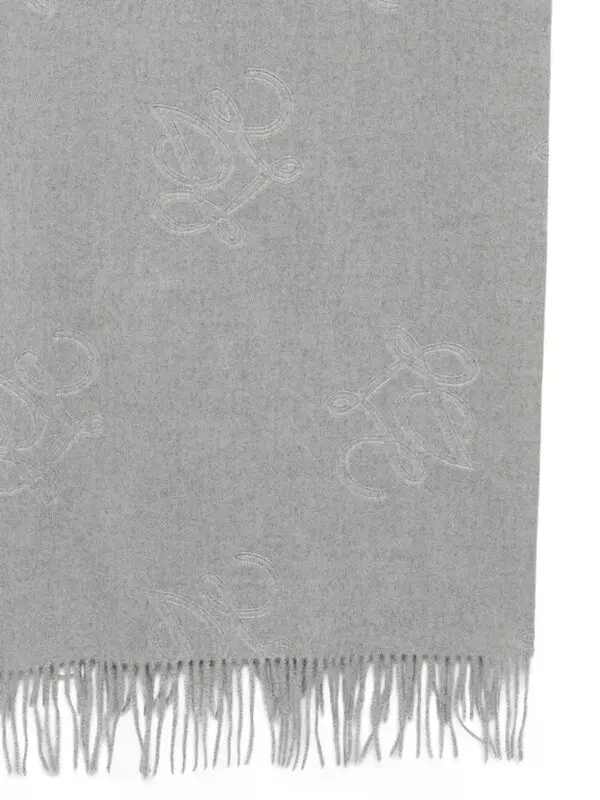 Liu Jo Monogram-embroidered Fringed Scarf