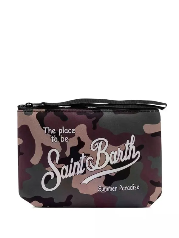 MC2 SAINT BARTH Aline Camouflage Zip Clutch Bag - Green