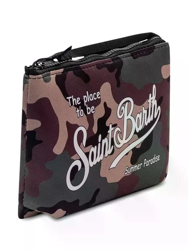 MC2 SAINT BARTH Aline Camouflage Zip Clutch Bag - Green