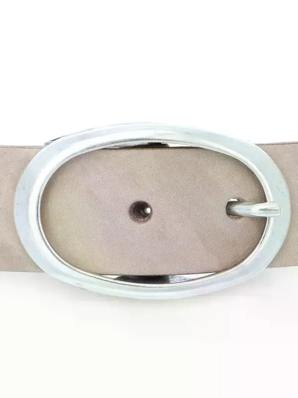 BGM LABEL Oval-buckle Leather Belt