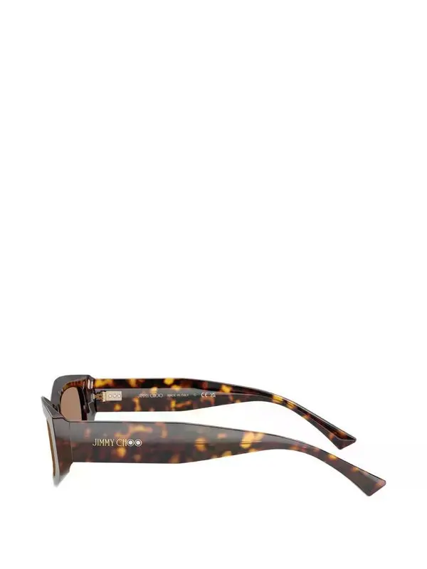 JIMMY CHOO Uma Havana Rectangle-frame Sunglasses