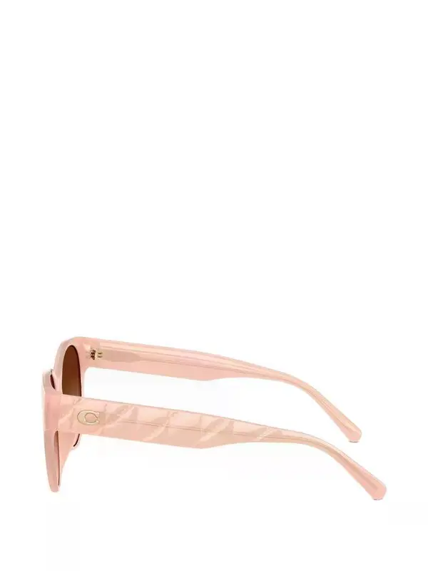 COACH Quilted-effect Round-frame Sunglasses
