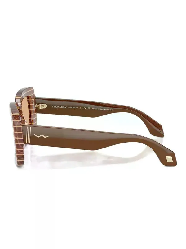 Giorgio Armani Striped Rectangle Sunglasses