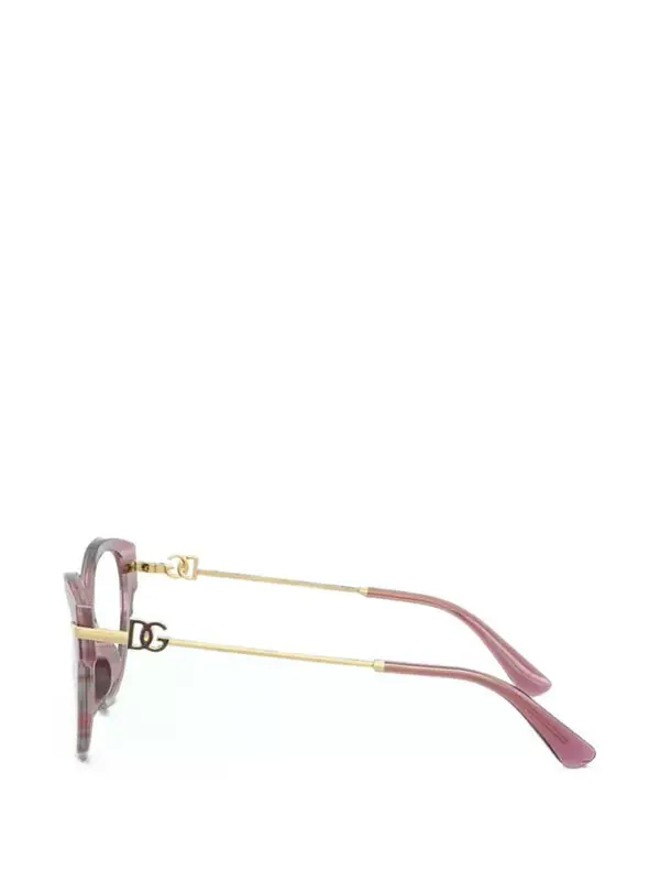Dolce & Gabbana Striped-pattern Cat-eye Glasses