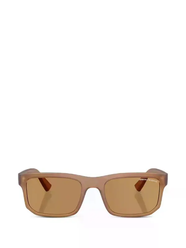 Armani Exchange Frosted Rectangle Frame Sunglasses - Neutrals