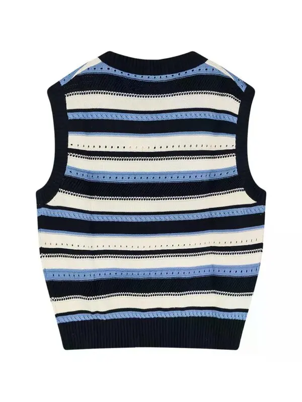 DUNST Striped V-neck Sweater