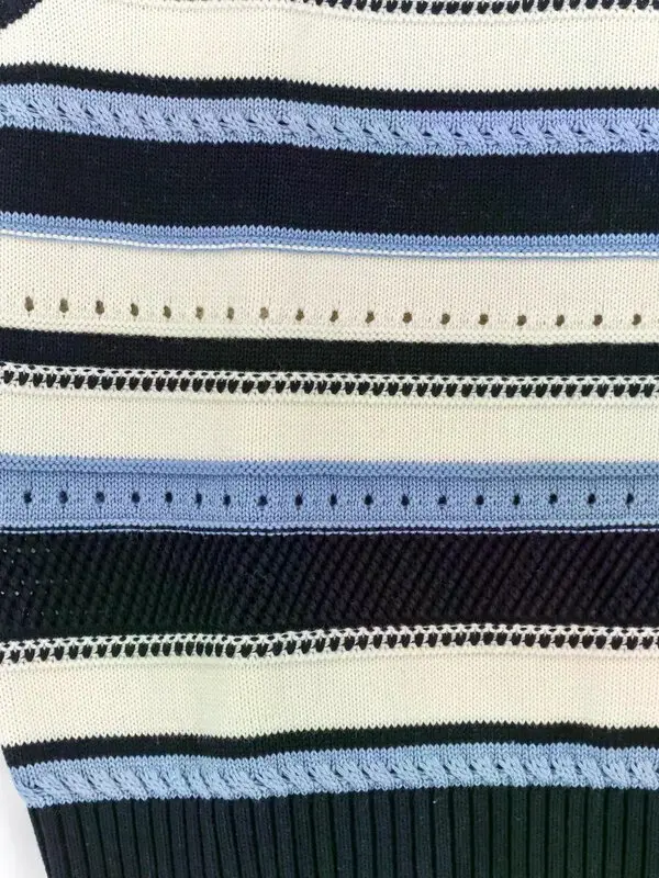DUNST Striped V-neck Sweater
