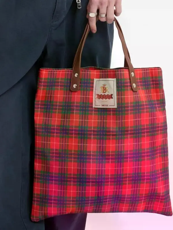 BARACUTA Tartan-pattern Tote Bag