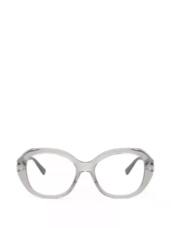 VOGUE EYEWEAR Crystal-embellished Oval-frame Glasses