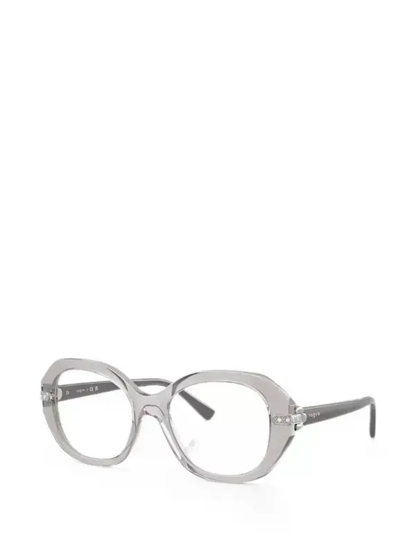 VOGUE EYEWEAR Crystal-embellished Oval-frame Glasses