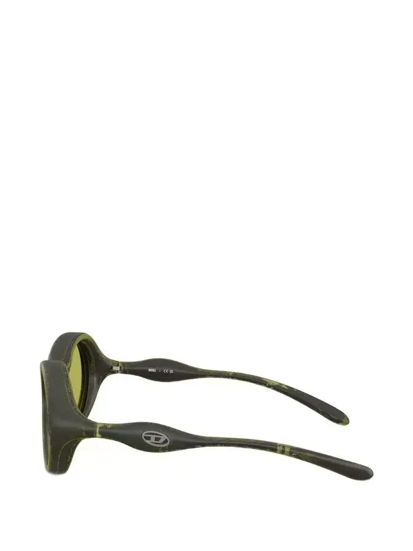 DIESEL® Distressed-effect Oval-frame Sunglasses