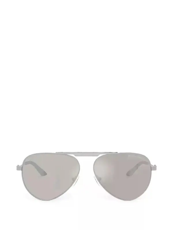 Armani Exchange Matte-finish Pilot-frame Sunglasses - Silver
