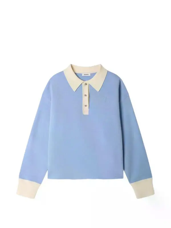Sandro Polo-collar Buttoned Polo Top - Blue