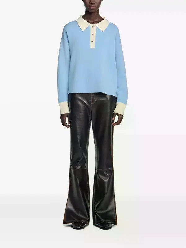 Sandro Polo-collar Buttoned Polo Top