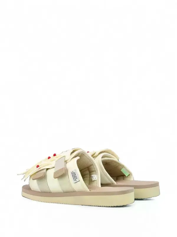 Suicoke Hoto-cab Fringed Slides - Neutrals