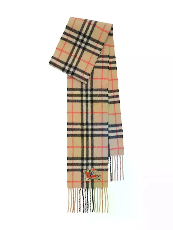 Burberry Checked Fringed Scarf