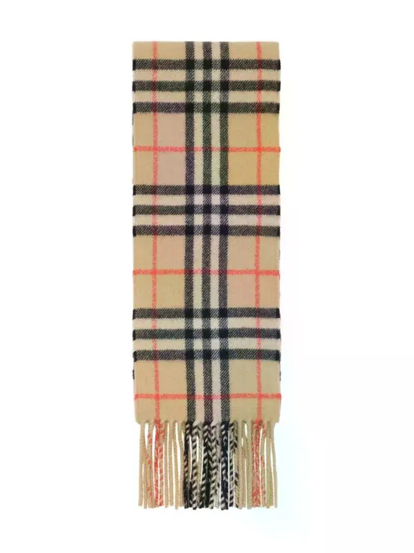 Burberry Checked Fringed Scarf