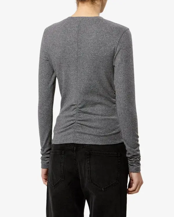 ETOILE Delesa Flannel Top - Gray