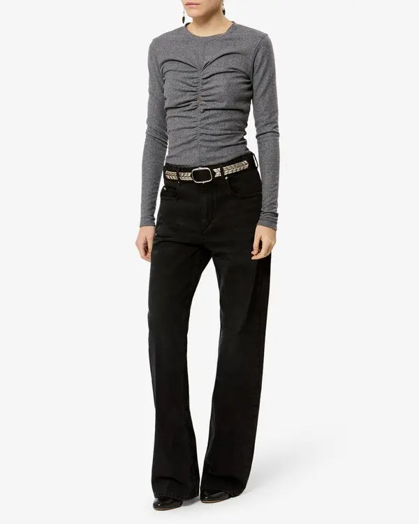 ETOILE Delesa Flannel Top - Gray