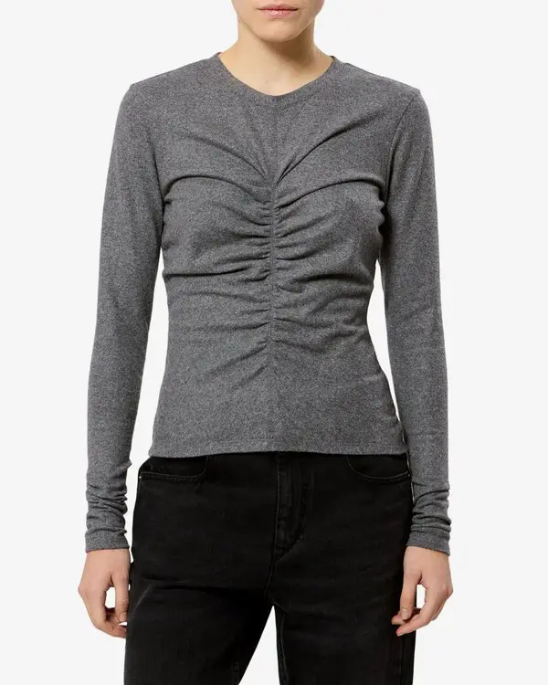 ETOILE Delesa Flannel Top - Gray