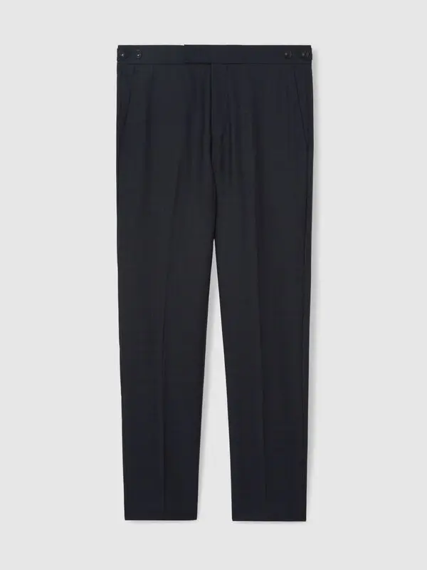REISS Wool Check Slim-fit Suit Trousers