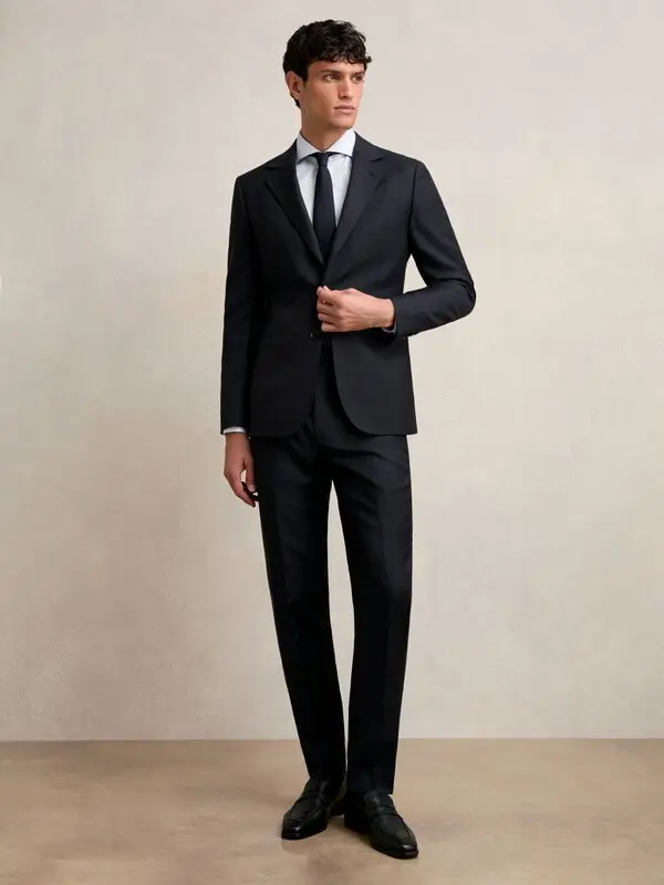 REISS Wool Check Slim-fit Suit Trousers