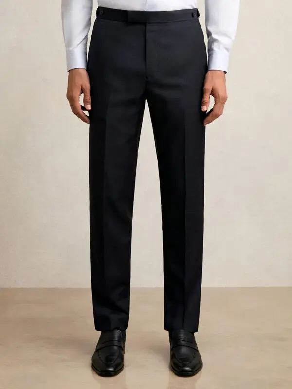 REISS Wool Check Slim-fit Suit Trousers