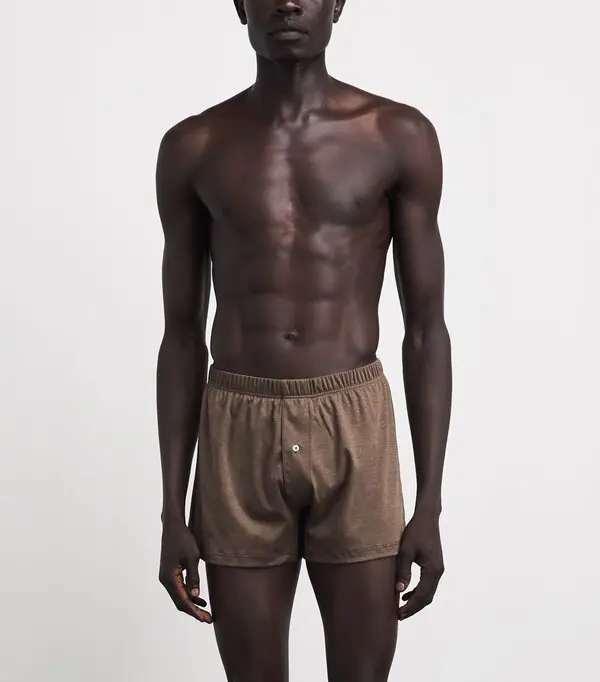 Zimmerli Sea Island Cotton Boxer Shorts - Brown